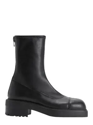 GIUSEPPE ZANOTTI Junney Leather Combat Boots - Black/silver