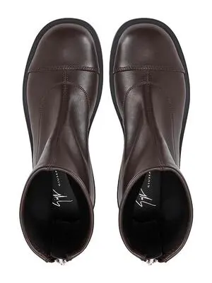 GIUSEPPE ZANOTTI Junney Leather Combat Boots - Moro