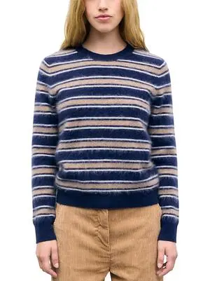 Gerard Darel Rima Brushed Wool Crewneck Sweater - Camel