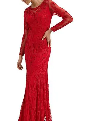 PHASE EIGHT Phoenix Tapework Maxi Dress - Red