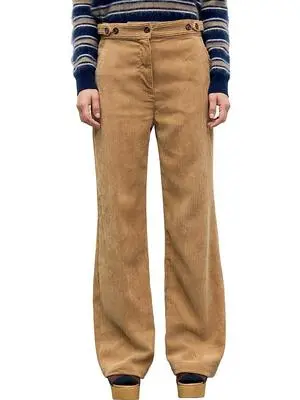 Gerard Darel Maev Corduroy Straight Pants - Sand