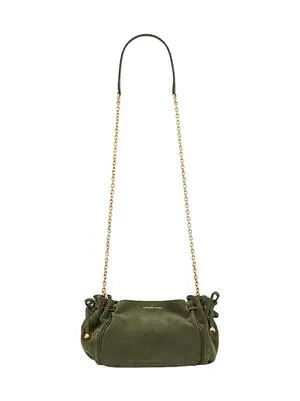 Gerard Darel Le Mini 24 Suede Crossbody Bag - Green