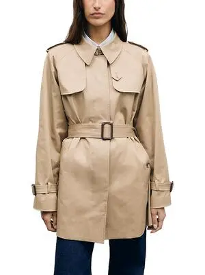 Gerard Darel Vania Cotton Blend Trench Coat - Beige