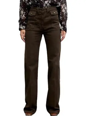Gerard Darel Anna High Rise Flare Jeans - Brown