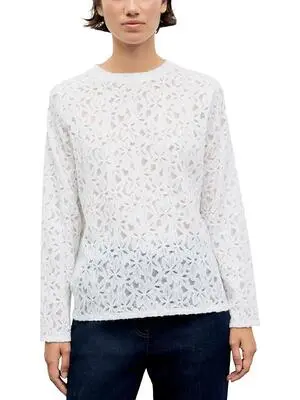 Gerard Darel Textured Burnout Pattern Top - Ecru