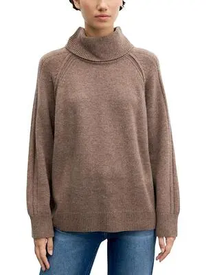 Gerard Darel Robi Wool Cashmere Blend Turtleneck Sweater - Camel