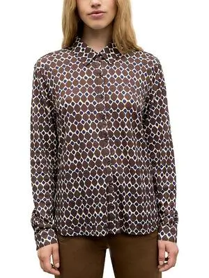 Gerard Darel Babs Print Button-front Shirt - Brown