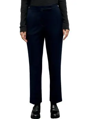 Gerard Darel May Straight Leg Tailored Trousers - Navy
