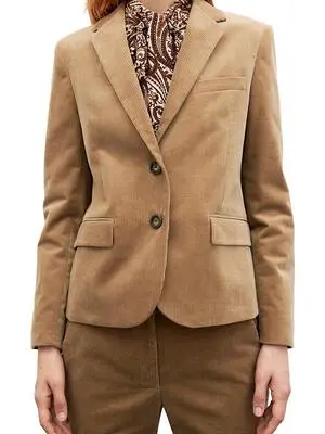 Gerard Darel Jelani Cotton Stretch Corduroy Blazer - Straw