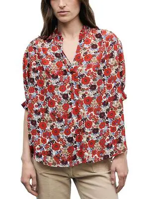Gerard Darel Liv Printed Blouse - Ecru