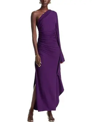 Michael Kors Draped Matte Jersey One-shoulder Gown - Amethyst