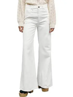Gerard Darel Bianca High Rise Straight Jeans - White