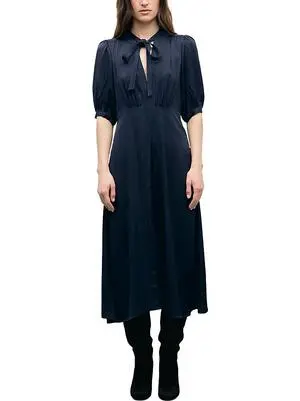 Gerard Darel Puffed Sleeve Midi Dress - Ink