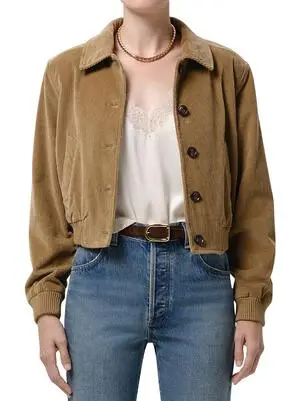Citizens Of Humanity Lola Eve Cropped Bomber Jacket - Amber
