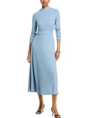 AREA STARS Molly Ribbed Midi Dress - Blue