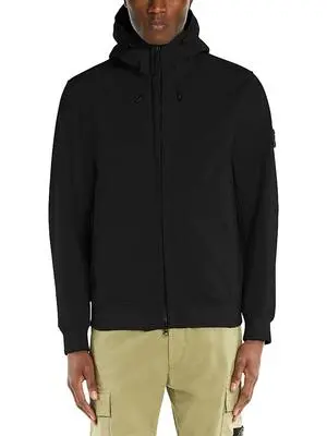 Stone Island Hooded Zip-up Jacket - Black