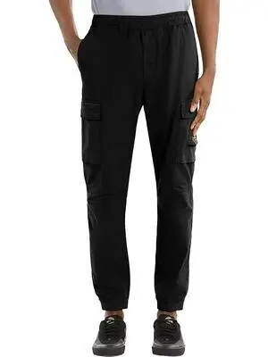 Stone Island Slim Fit Tapered Cotton Blend Cargo Pants - Black