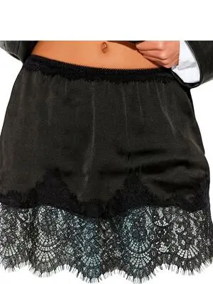 Free People Lace Trim Midi Skirt - Black