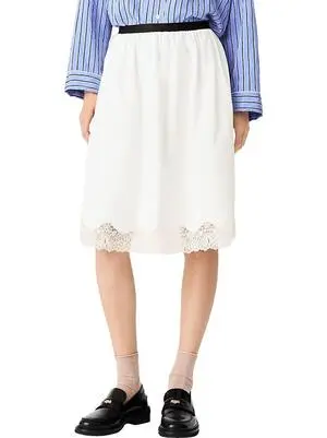 Maje Jentelle Lace Hem Skirt - White