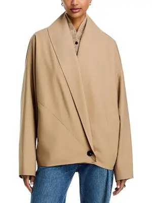 Co Cotton Blend Wrap Jacket - Camel