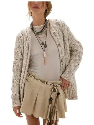 FREE PEOPLE Free People Opal Crewneck Cardigan Sweater