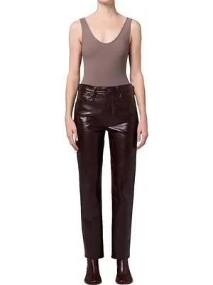 AGOLDE Lana High Rise Straight Jeans - Madera (dk