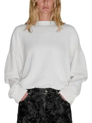 DARKPARK Troy Merino Wool & Cashmere Double Sleeve Tee - White