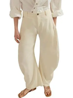 Free People Spotlight Barrel Pants - Ivory Combo