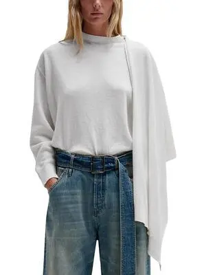 DARKPARK Darkpark Addison Wool Cashmere Knit Scarf Top White