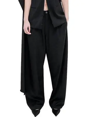 DARKPARK Wide Leg Wool Trousers - Black