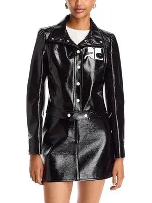 COURREGES Courrèges Reedition Vinyl Jacket With Logo - Black