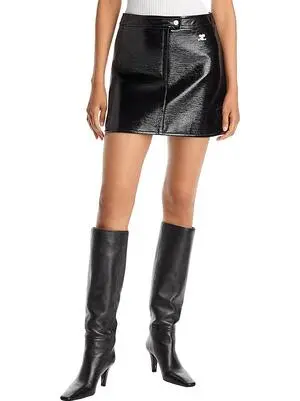 COURREGES Reedition Vinyl Mini Skirt - Black