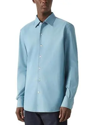 Zegna Cotton Denim Shirt - Light Blue