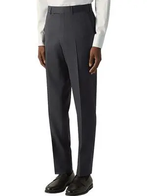 Zegna Trofeo Slim Fit Wool Trousers - Dark Grey