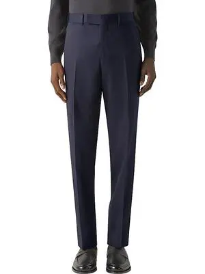 Zegna Trofeo Slim Fit Wool Trousers - Navy Blue