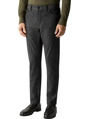 Zegna Roccia Slim Fit Cotton Blend Stretch Jeans - Black