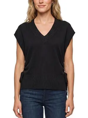 LIVERPOOL V-neck Dolman Sleeve Sweater - Black