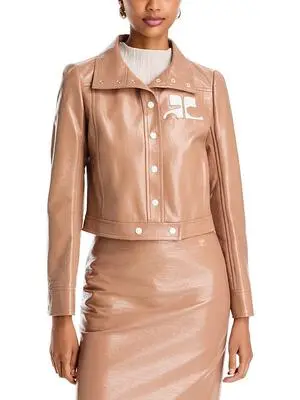 COURREGES Vinyl Reedition Faux Leather Jacket - Bronzer