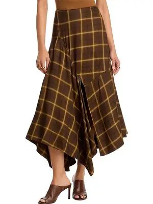 Co Slash Asymmetric Skirt - Chocolate