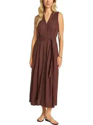 MATTY M Nivara Sleeveless Belted Maxi Dress - Chocolate