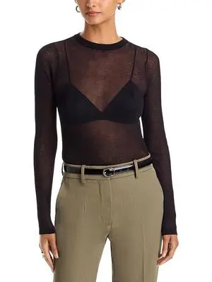 ANINE BING Tiana Crewneck Cotton Blend Sweater - Black