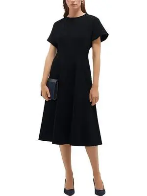 HOBBS LONDON Melina Cap Sleeve Midi Dress - Navy