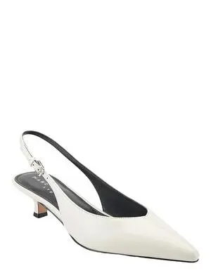 MARC FISHER LTD. Luciey Pointed Suede Slingback Pumps - Ivory