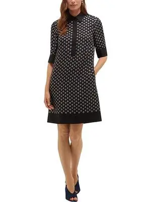 HOBBS LONDON Marciella Printed Elbow Sleeve Shift Dress - Navy Multi