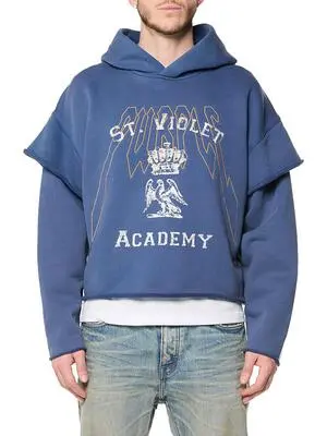 PURPLE BRAND St. Violet Academy Cotton Logo Hoodie - Navy