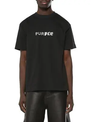 PURPLE BRAND Old English Cotton Logo T-shirt