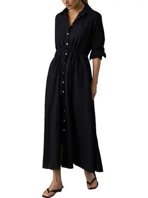 Faherty Brand Heirloom Dobby Cotton Catalina Dress - Black