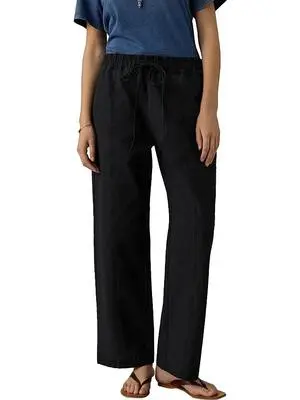 Faherty Brand Cotton Twill Drawstring Pants - Black