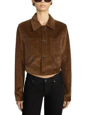FRAME The Small Corduroy Cropped Jacket - Hazelnut