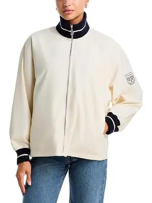 FRAME The Tennis Bomber Jacket - Cream Multi